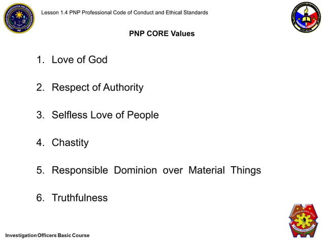 PNP Professional Code of Conduct and Ethical Standards | PPTX