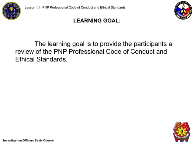 PNP Professional Code of Conduct and Ethical Standards | PPTX