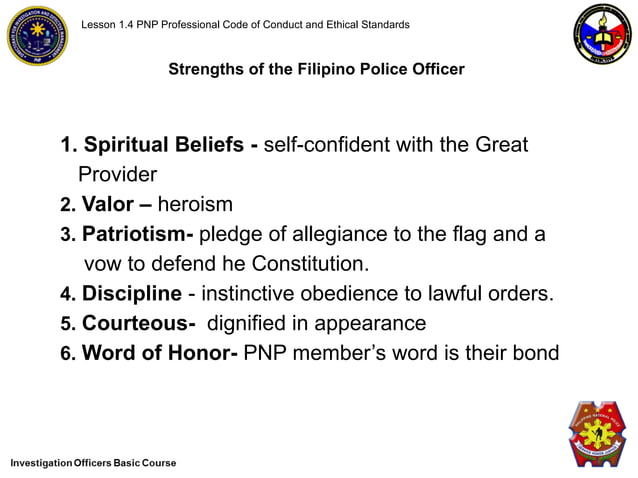 PNP Professional Code of Conduct and Ethical Standards | PPTX