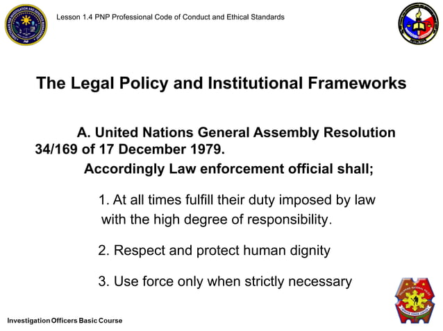 PNP Professional Code of Conduct and Ethical Standards | PPTX