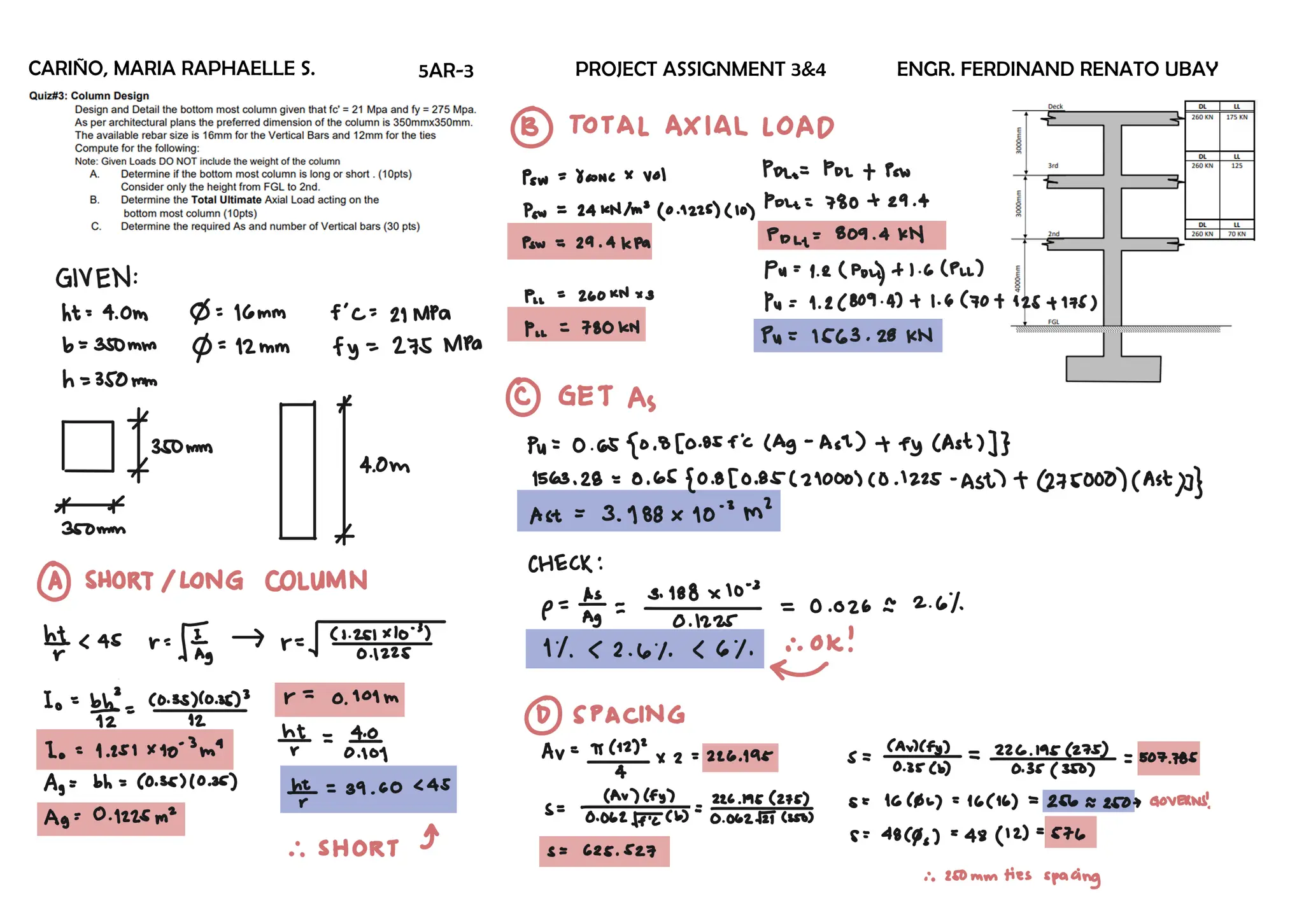 column design for architectural structures | PDF