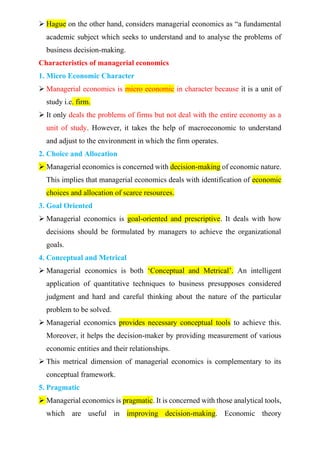 Meaning of economics and definitions Managerial economics | PDF