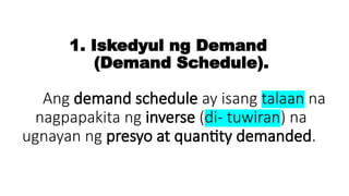 1. Ang demand at ang mga salik na nkakakapekto. | PPTX
