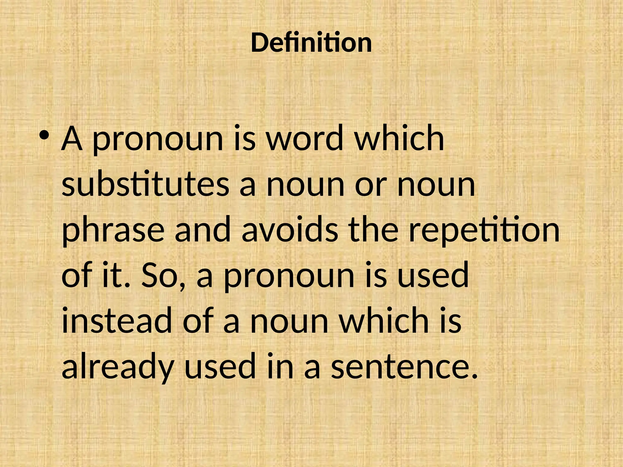 explain what is Pronoun and what is its use | PPT