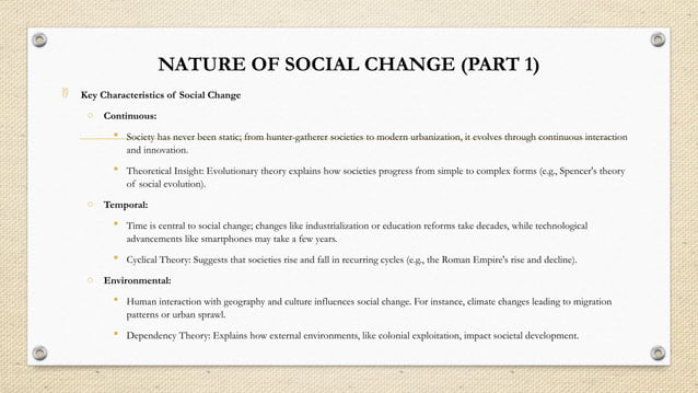 Presentation: Meaning and Nature of Social Change | PPT