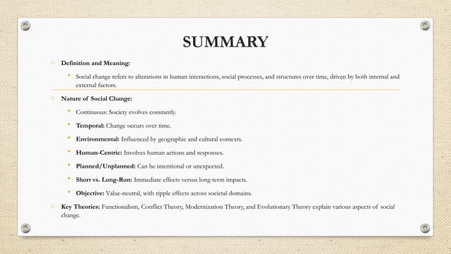 Presentation: Meaning and Nature of Social Change | PPT