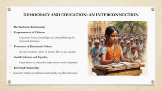 Concept of Democracy and its Relationship with Education | PPTX