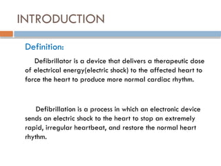 Defibrillator and defibrillation presentation | PPT