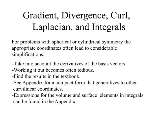 orthogonal curvilinear coordinates polar and spherical | PPT