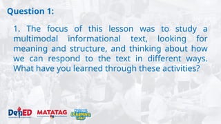 Multimodal text - looking for meaning and structure | PPTX