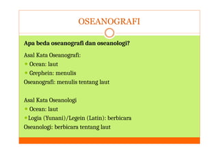 Oceanografi materi Olimpiade sains nasional Geografi | PPTX