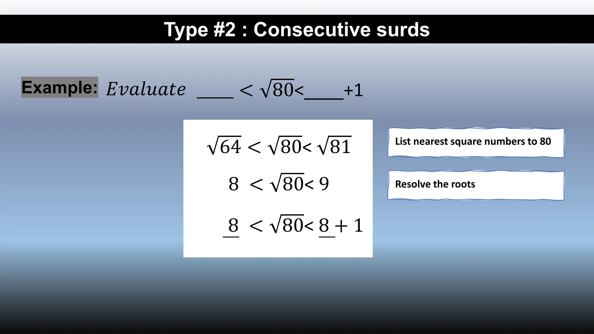 Numbers: Estimating Surds: Range of surds | PDF