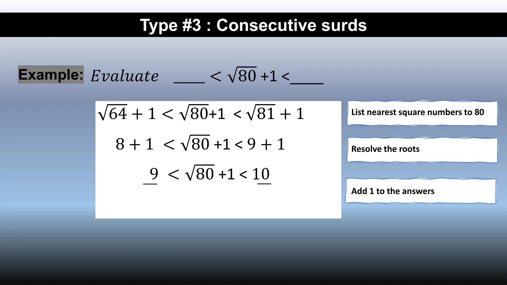 Numbers: Estimating Surds: Range of surds | PDF