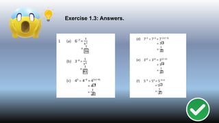 Law of Indices:Product Rule:Quotient Rule | PDF