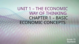 basics of needs and wants in business studies | PPTX