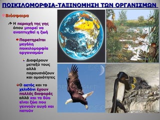 1.3α Ποικιλομορφία και ταξινόμηση των οργανισμών | PPT