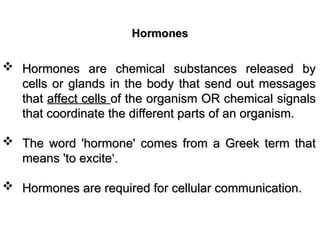 introduction to Hormones in basic hematology | PPT