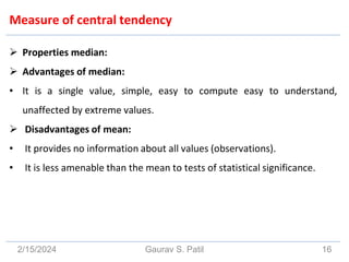 Measures of central tendency: mean, median, mode | PDF