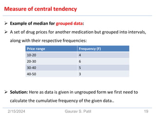 Measures of central tendency: mean, median, mode | PDF