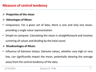 Measures of central tendency: mean, median, mode | PDF