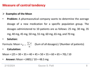 Measures of central tendency: mean, median, mode | PDF