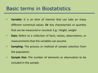 Basic Statistics, Biostatistics, and Frequency Distribution | PDF