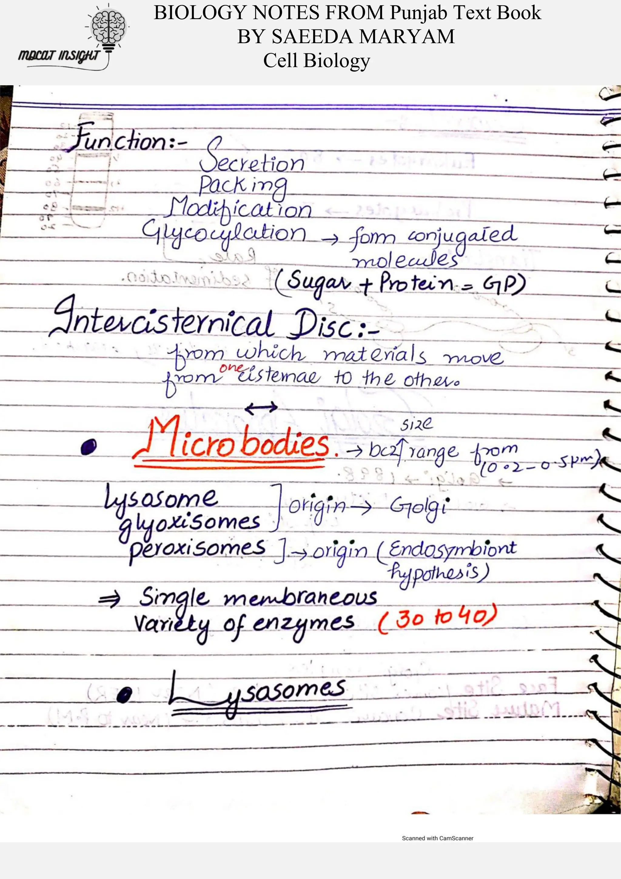 1.Cell Biology Notes mdcat important chapter | PDF