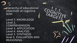 chapter 1: Cognitive targets - Assessment in Learning 2 | PPTX