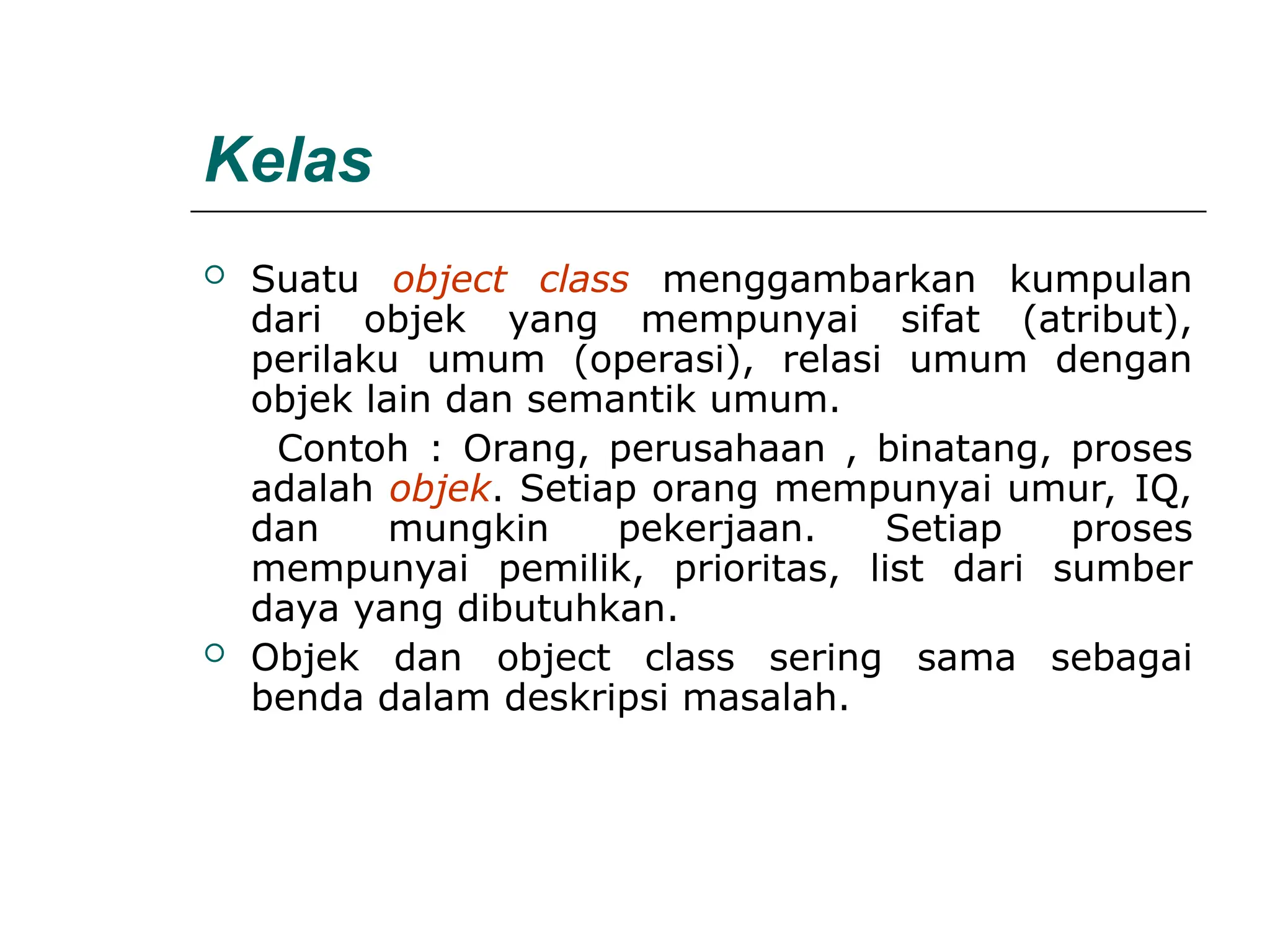 PERANCANGAN BERORIENTASI OBJEK (Object Oriented Programing) | PPT