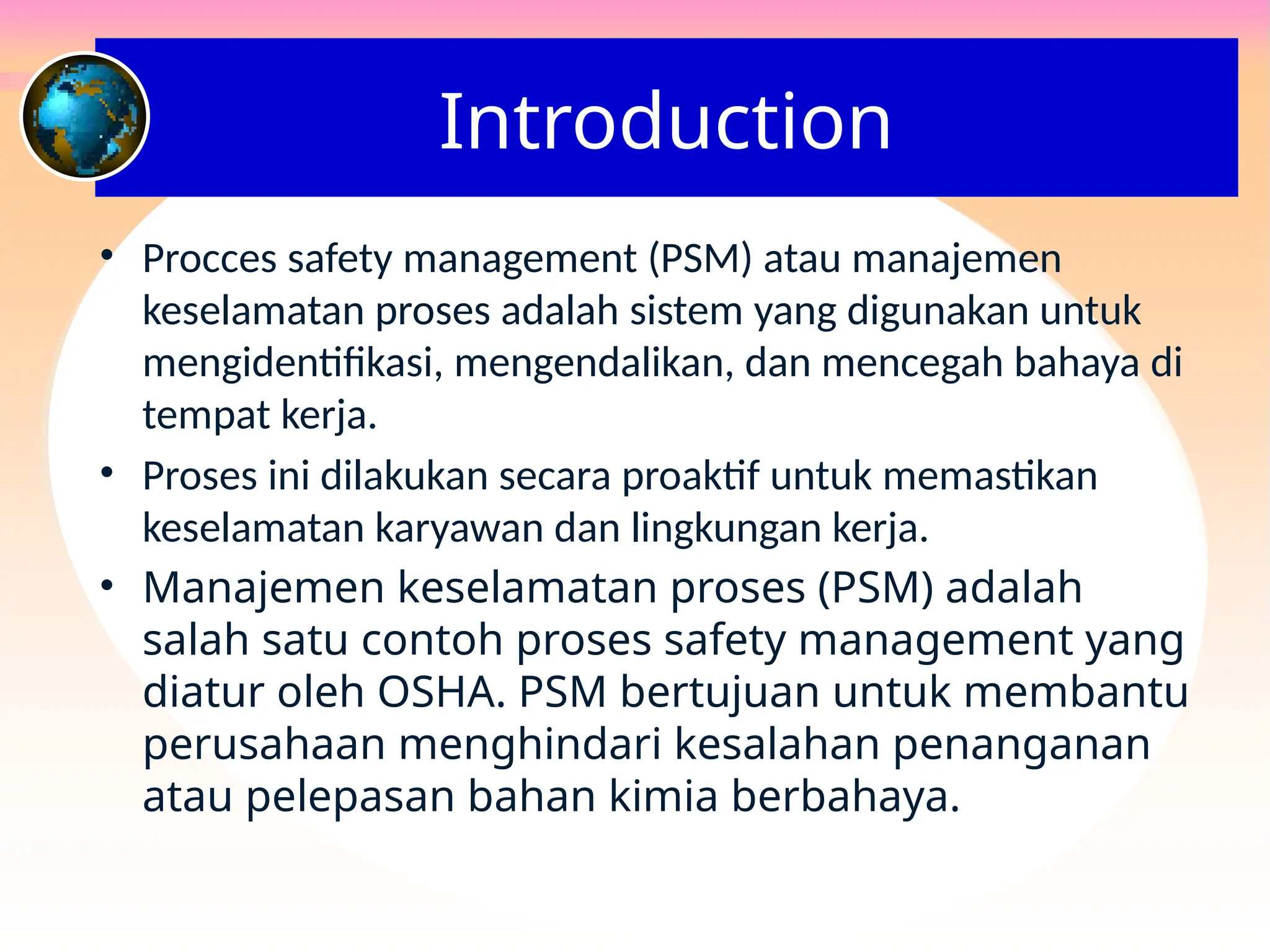Overview_Process Safety Management (PSM) _Training *"PSM (Process ...