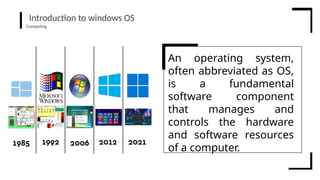 1intyroduction to windows operating system | PPT