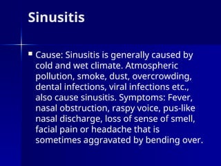 Respiratory disorders including sinusitis.ppt