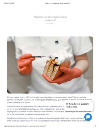 What are the three major dental problems? | PDF