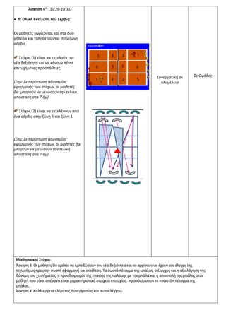 Σχέδιο μαθήματος Φυσικής Αγωγής (ΠΕ11) Classroom Plan of Physical ...