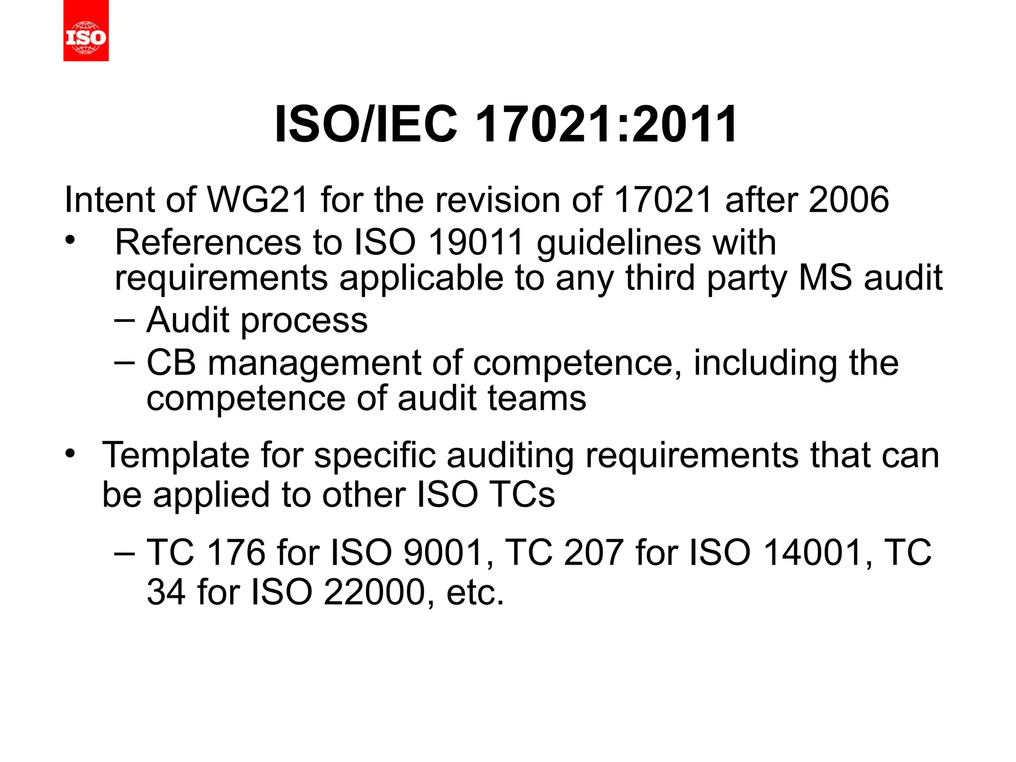 Presentation of ISO_IEC 17021-1 (Conformity assessment — Requirements ...