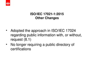 Presentation of ISO_IEC 17021-1 (Conformity assessment — Requirements for bodies providing audit ...