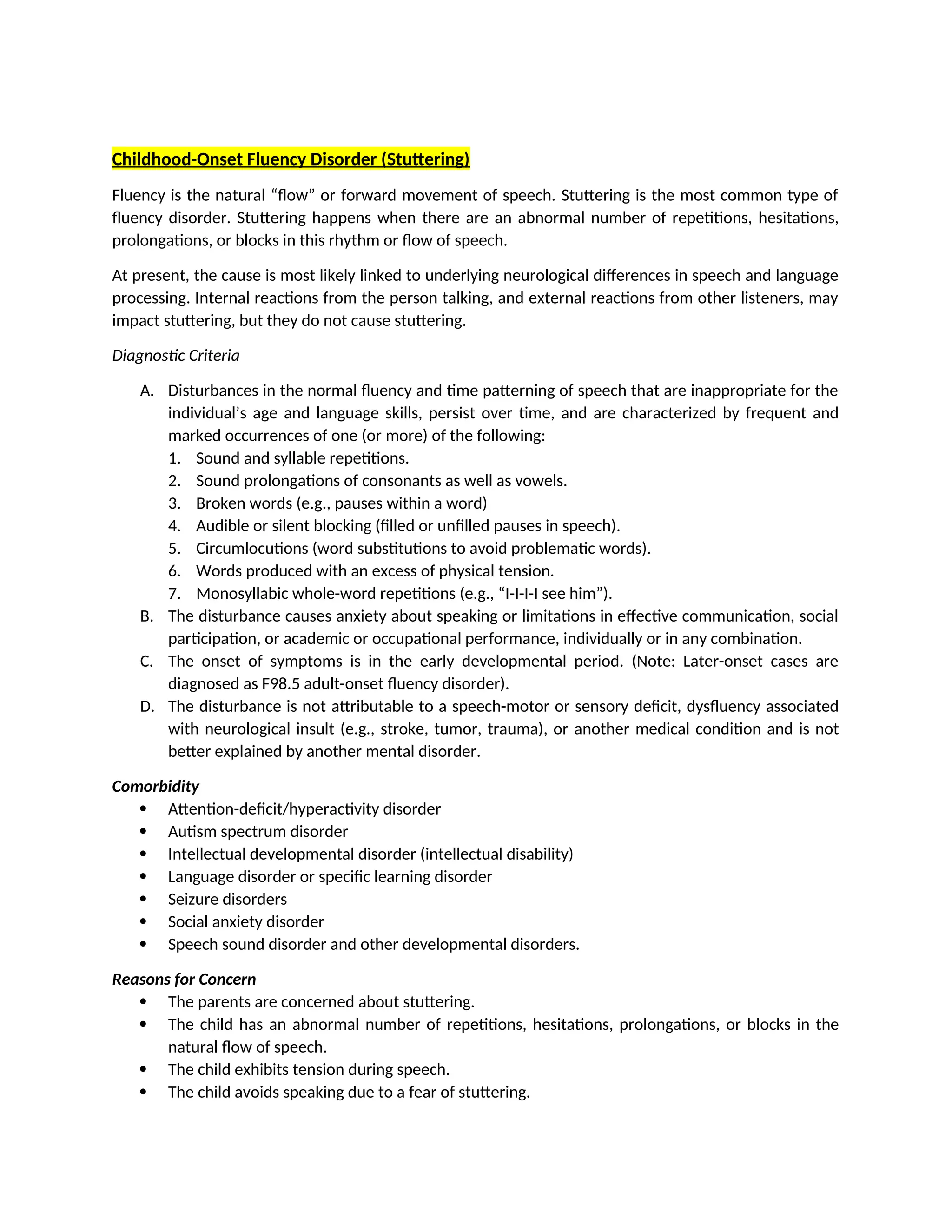 Neurodevelopmental Disorders (Summary By Shane) | DOCX