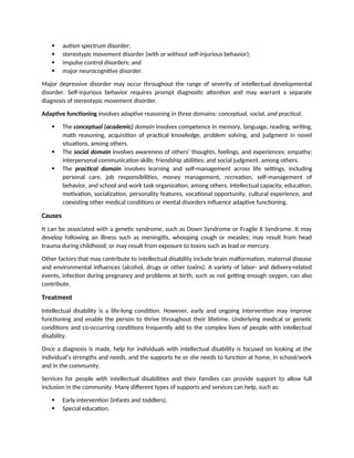 Neurodevelopmental Disorders (Summary By Shane) | DOCX