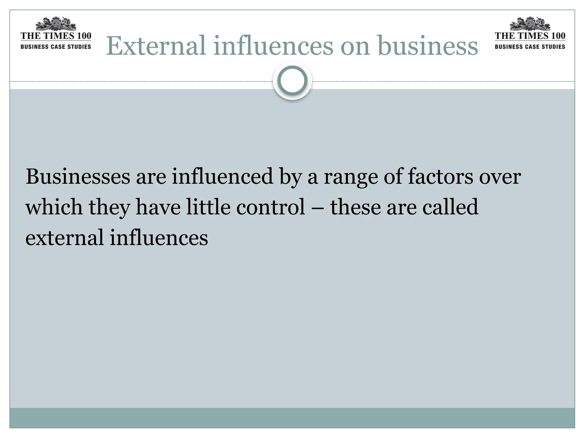 External influences from Times 100 Steeple analysis | PPTX