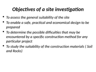 1. Site Investigation Introduction Information would be required | PPTX