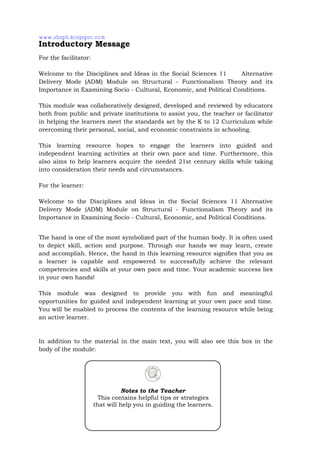 1. DISS_Structural - Functionalism and its Importance in Examining ...