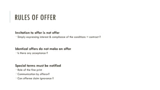 Based on the basic contract law principle offer & Acceptance | PPTX