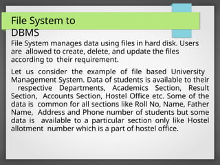 Database File System in DBMS, File Management | PPT