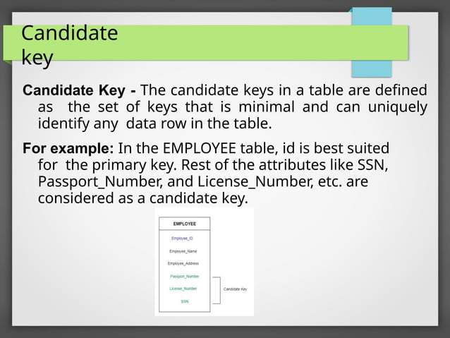 Keys and its Importance in DBMS and RDBMS | PPTX