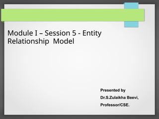 Entity Relationship Model and ER Diagram | PPT