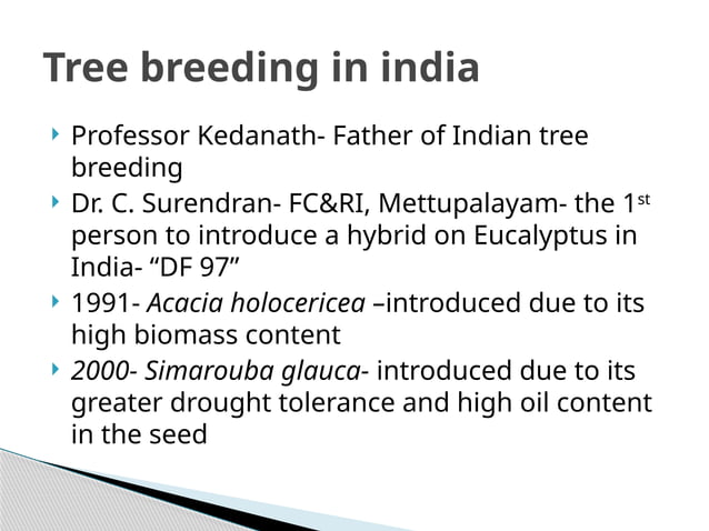 1.HISTORY OF TREE BREEDING in forest tree Improvement | PPTX