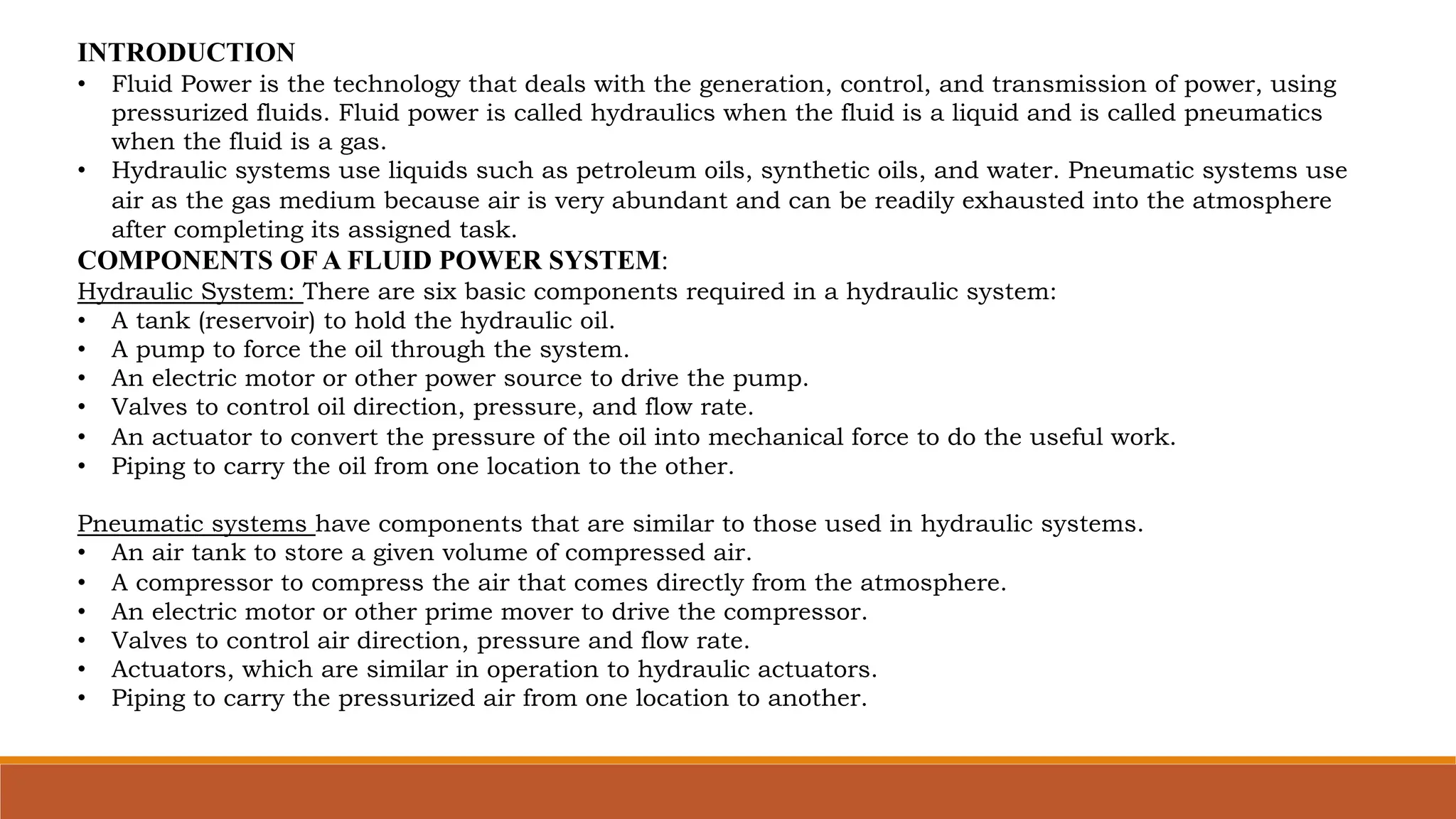 Oil Hydraulics and Pneumatics - Brief Introduction | PPT