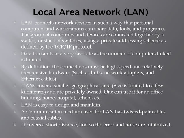 COMPUTER NETWORK -LAN ,WAN ,MAN FUNCTIONSpptx | PPTX