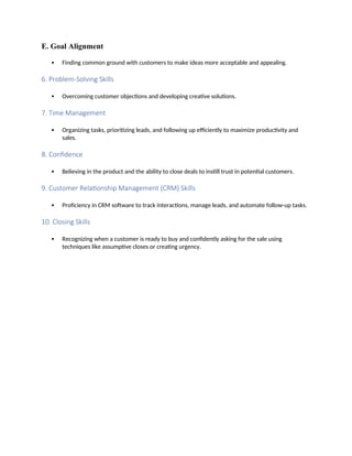 Essential Sales and Communication Skills | DOCX