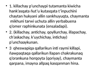 quechua Wasipi kaqkuna MOSOQ SIMIKUNA.-VOCABULARIOS | PPT